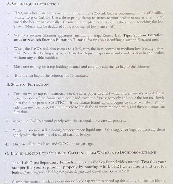 Solved Read the Safety Data Sheets (SDSs) for caffeine and | Chegg.com