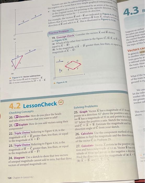 Solved Vectors can also be subtracted the negative of a | Chegg.com