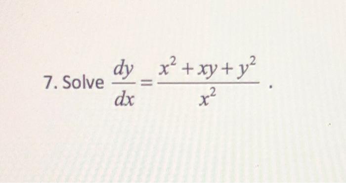 Solved dxdy=x2x2+xy+y2 | Chegg.com
