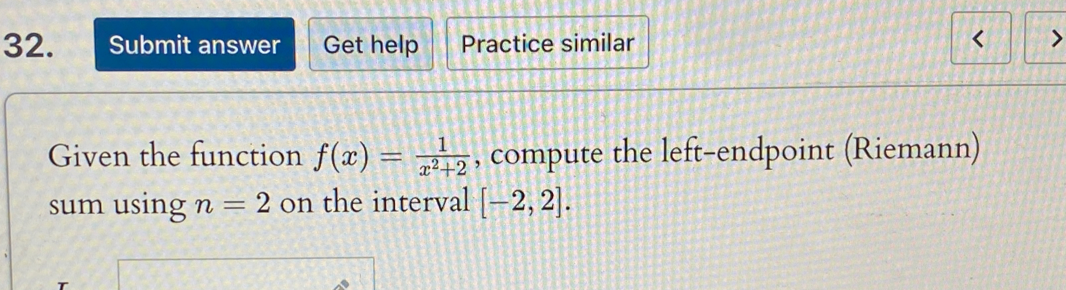 Solved Given the function f(x)=1x2+2, ﻿compute the | Chegg.com