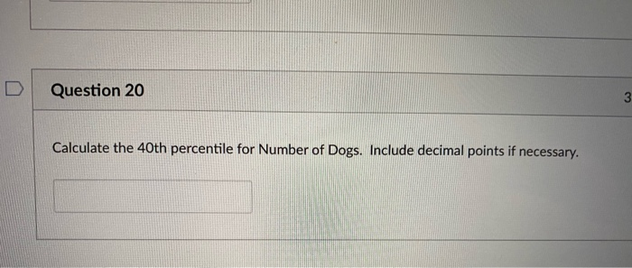 Solved Question 20 3 Calculate the 40th percentile for | Chegg.com