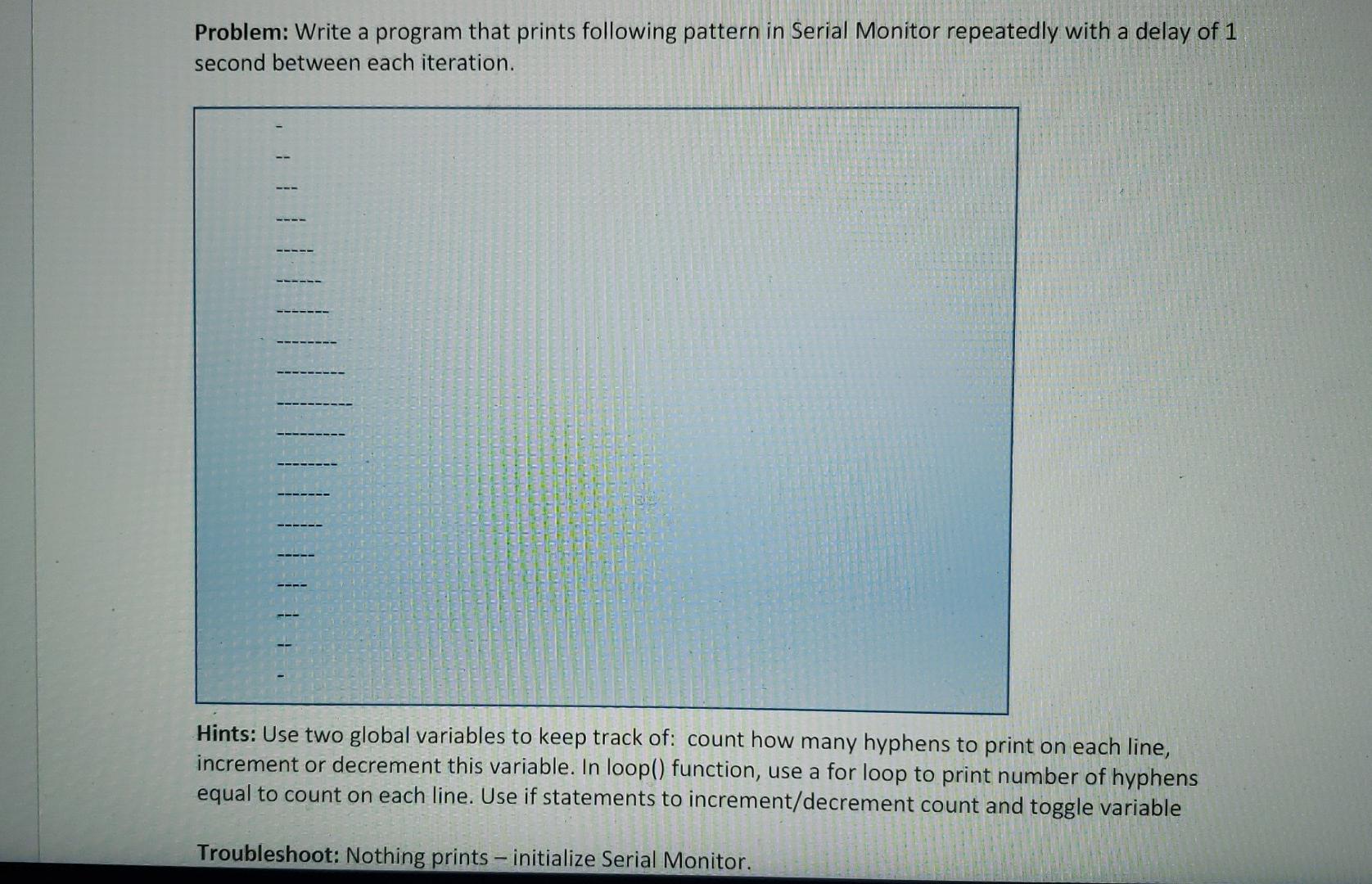 Solved Problem: Write a program that prints following | Chegg.com