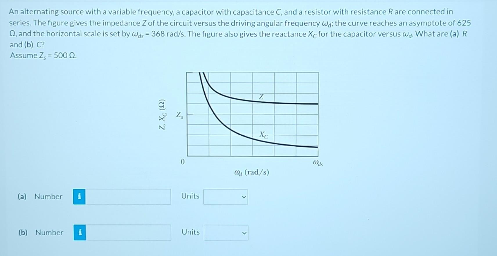 Solved An Alternating Source With A Variable Frequency A