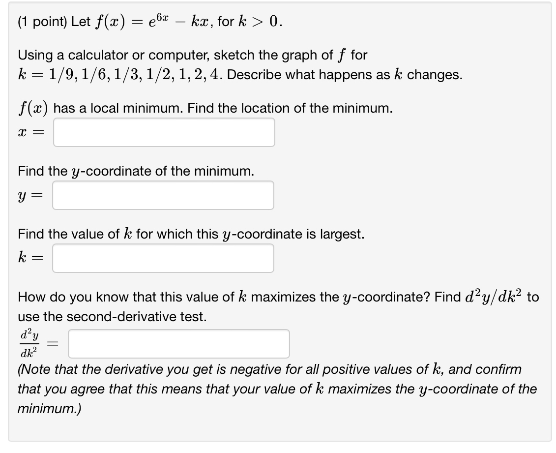 Solved 1 ﻿point ﻿let F X E6x Kx ﻿for K 0 Using A