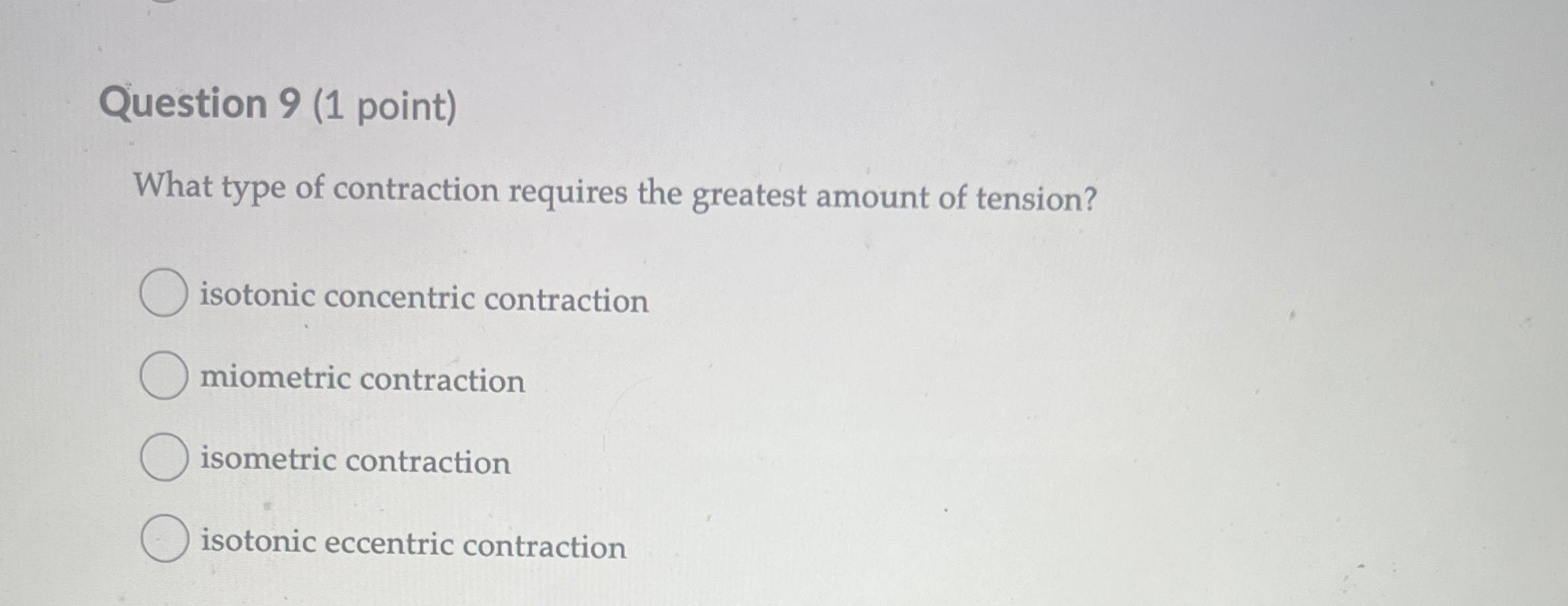 Solved Question 9 (1 ﻿point)What type of contraction | Chegg.com