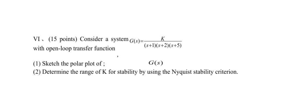 Solved V 、 (15 points) For a minimum-phase G(s) system, the | Chegg.com