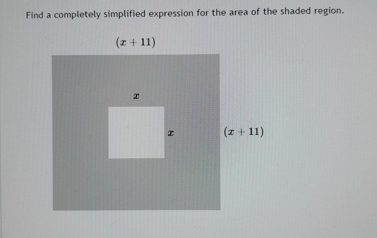 Solved Find a completely simplified expression for the area | Chegg.com
