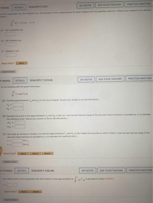 Solved 2. [-11 Points] DETAILS SCALCET9 7.7,008. Use the | Chegg.com