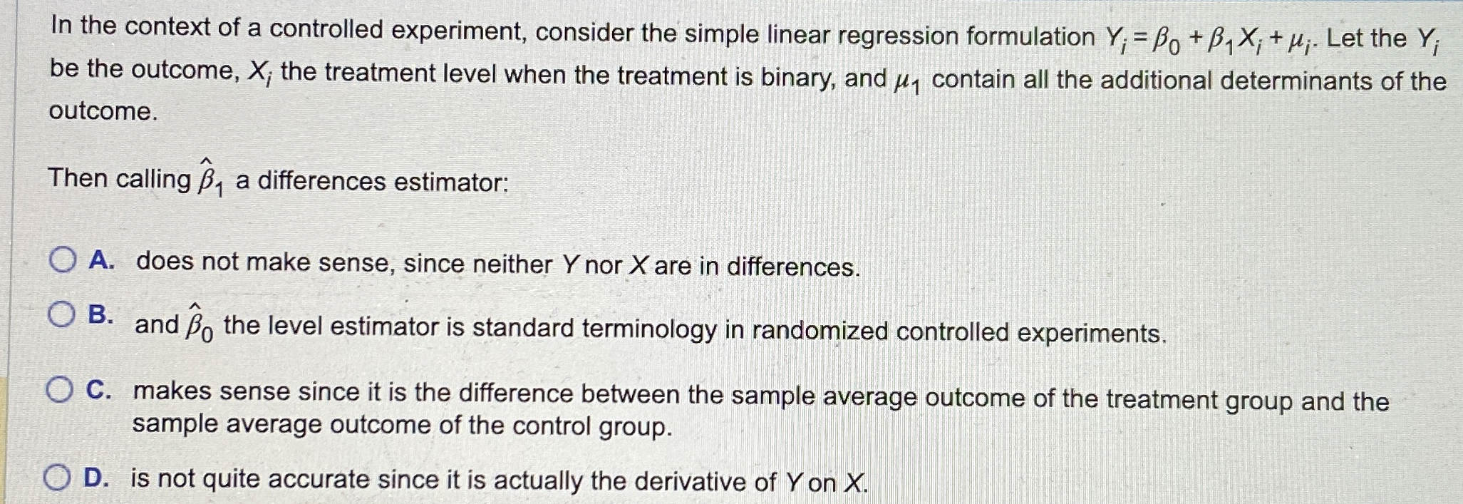 Solved In the context of a controlled experiment, consider | Chegg.com