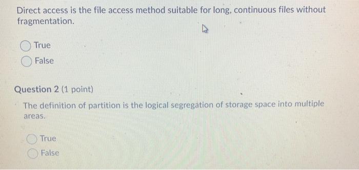 Solved Direct access is the file access method suitable for | Chegg.com