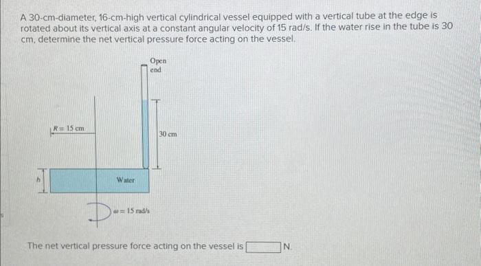Solved A 30 -cm-diameter, 16−cm-high vertical cylindrical | Chegg.com