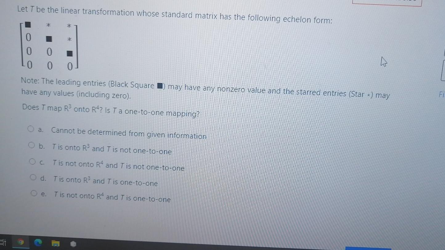 Solved Let T be the linear transformation whose standard | Chegg.com