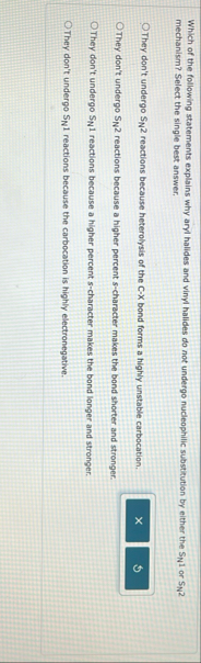 Solved Which of the following statements explains why aryl | Chegg.com