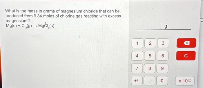 Solved What is the mass in grams of magnesium chloride that | Chegg.com