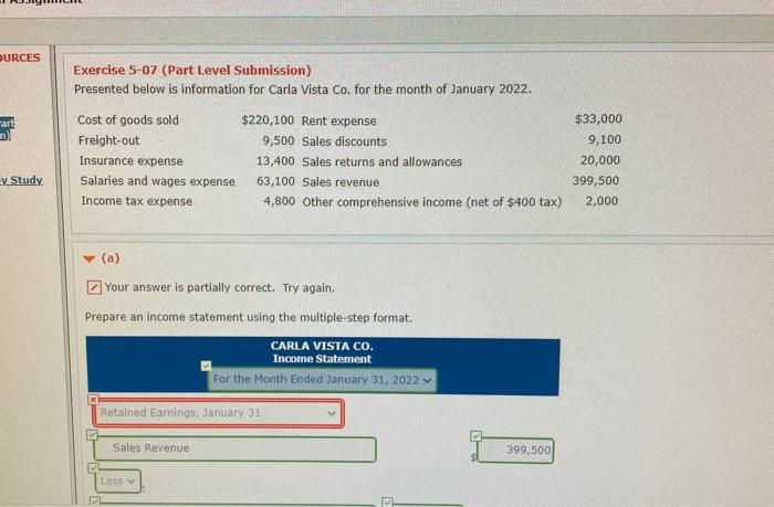 Solved OURCES art Exercise 5-07 (Part Level Submission) | Chegg.com