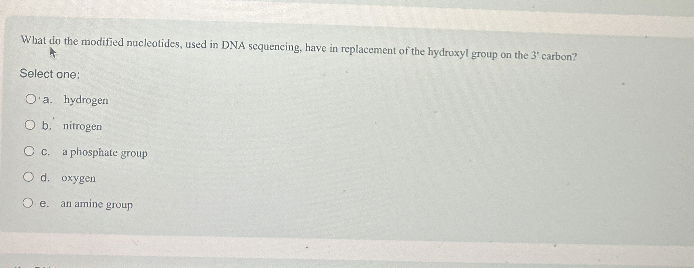 Solved What do the modified nucleotides, used in DNA | Chegg.com