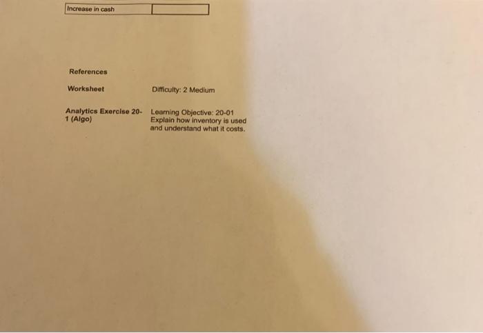 Solved Analytics Excercise 20-1 (Algo) Big Sweaters.com is a | Chegg.com