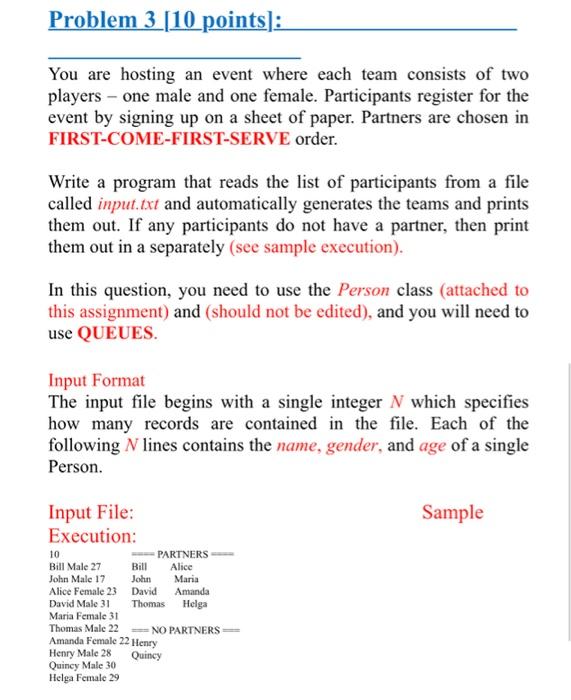 Solved Problem 3 [10points] You are hosting an event where | Chegg.com