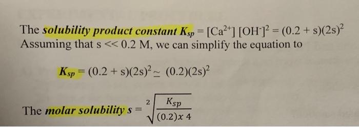 Solved The solubility product constant | Chegg.com