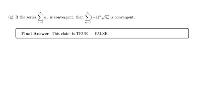 Solved 1. Let ∑n=1∞an be a POSITIVE infinite series (i.e. | Chegg.com Solved 1. Let ∑n=1∞an be a POSITIVE infinite series (i.e. | Chegg.com