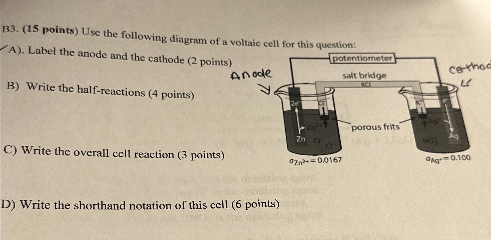 Solved B3. (15 ﻿points) ﻿Use the following diagram of a | Chegg.com
