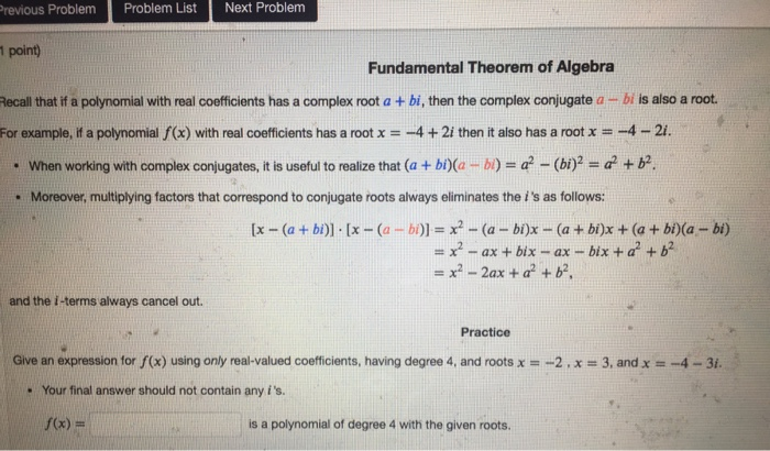Solved point) - Part 1: Identifying possible rational roots | Chegg.com