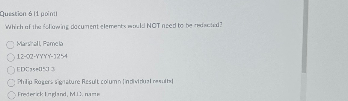 Solved Question 6 (1 ﻿point)Which of the following document | Chegg.com