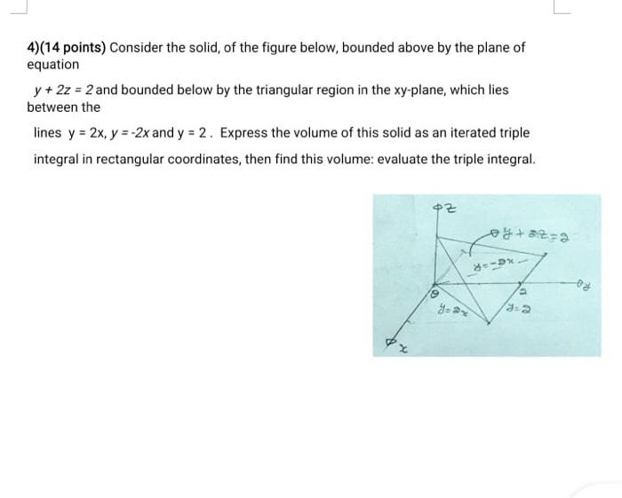 Solved 4)(14 points) Consider the solid, of the figure | Chegg.com