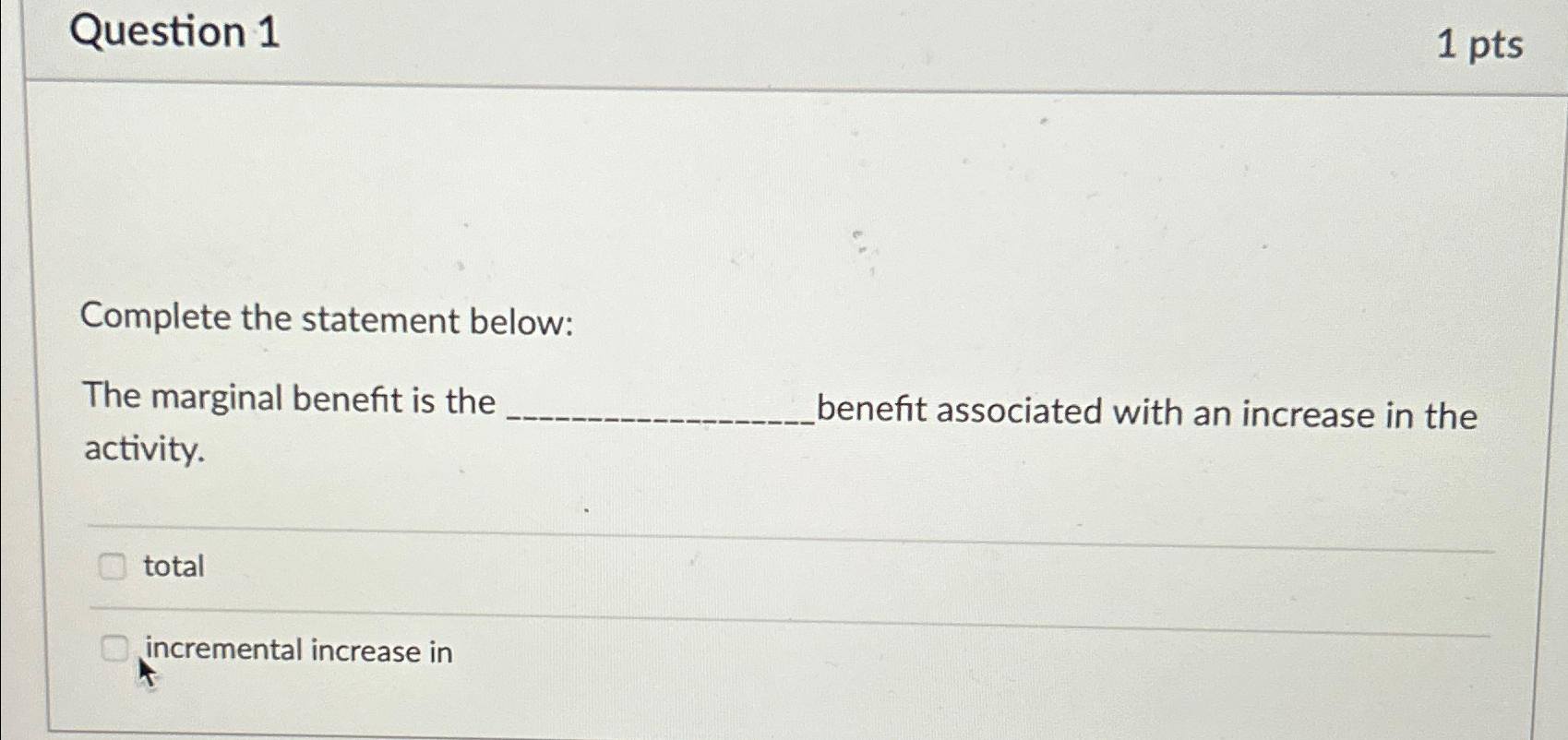 Solved Question 11 ﻿ptsComplete the statement below:The | Chegg.com
