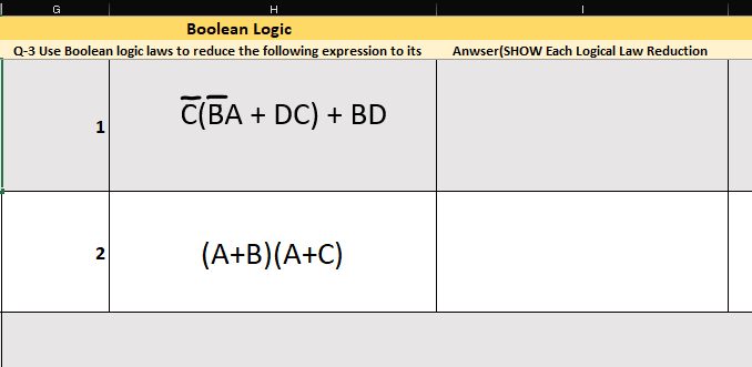 Solved Boolean LogicQ-3 ﻿Use Boolean logic laws to reduce | Chegg.com