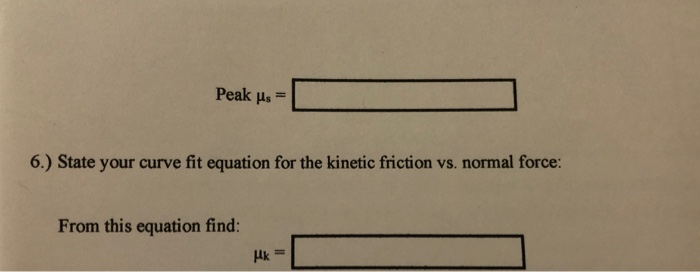 - Create a graph of Peak Static Friction vs. Normal | Chegg.com