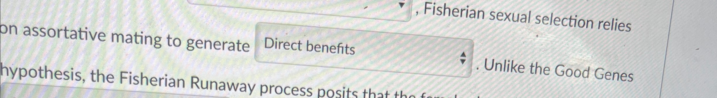 Solved Fisherian sexual selection relieson assortative | Chegg.com