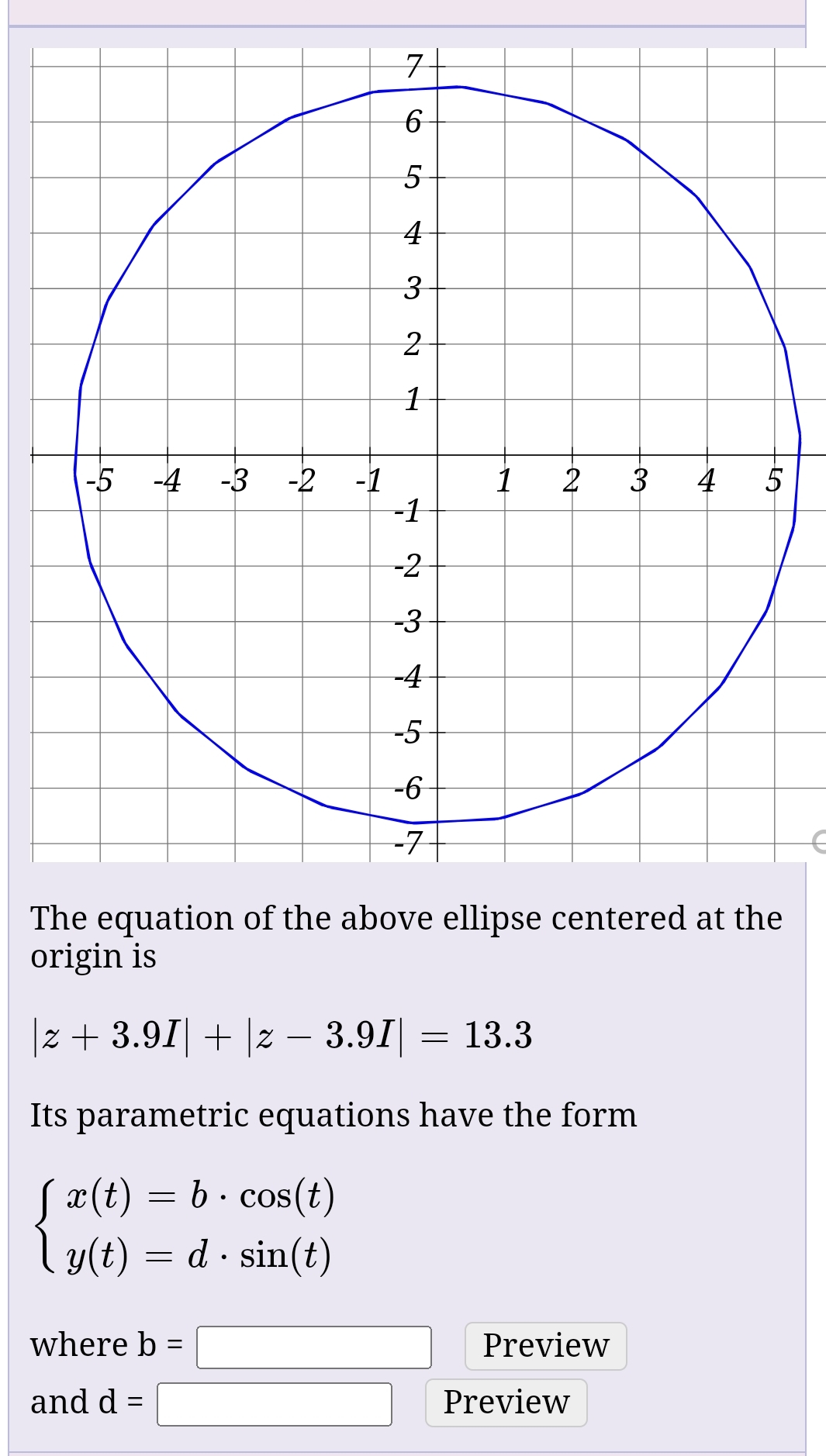 Solved The equation of the above ellipse centered at the | Chegg.com