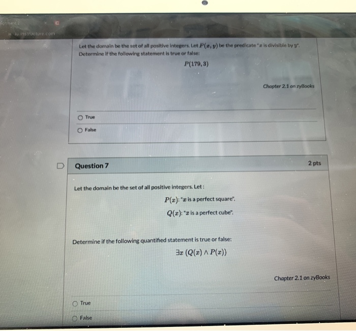 Solved Fu instructure.com Let the domain be the set of all | Chegg.com
