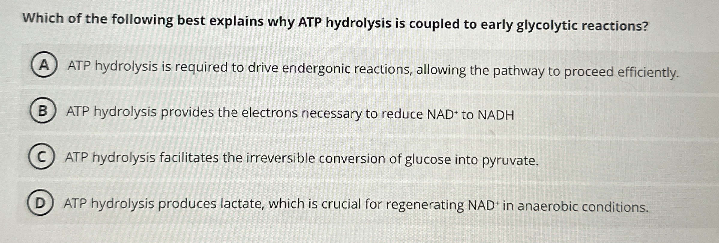 Solved Which of the following best explains why ATP | Chegg.com