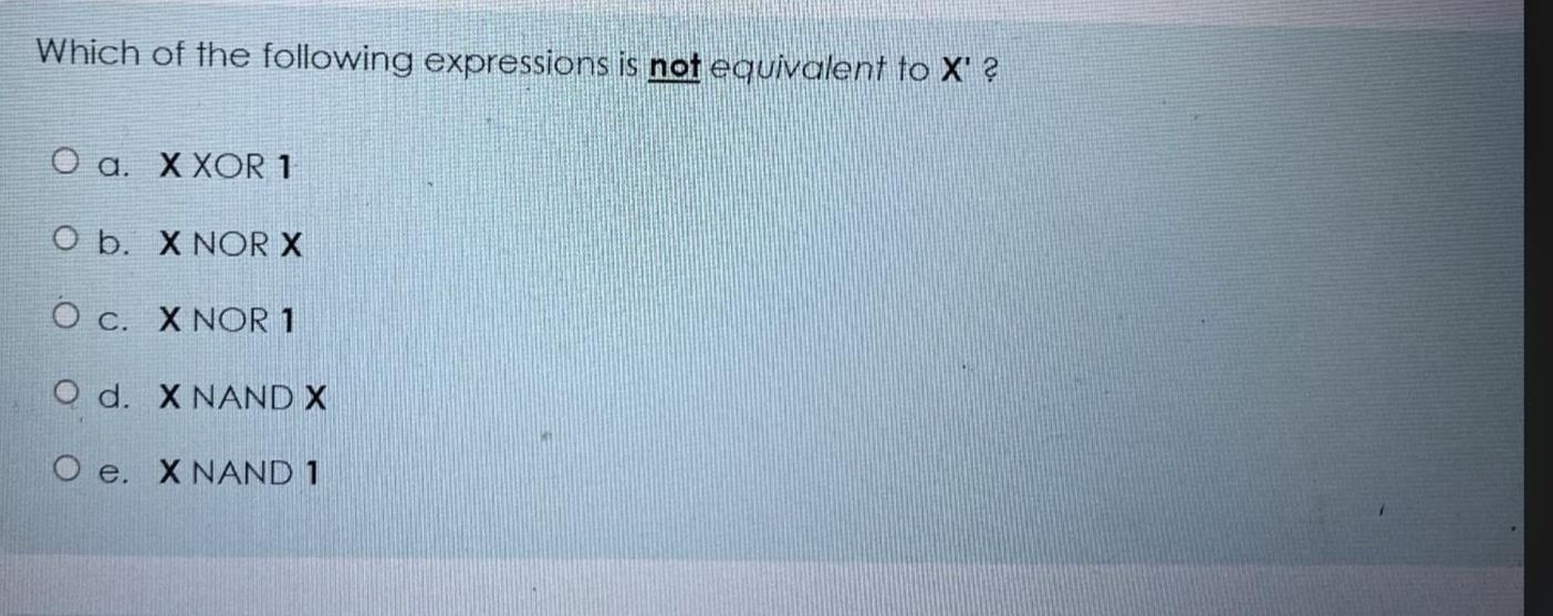 Solved Which of the following expressions is not equivalent | Chegg.com