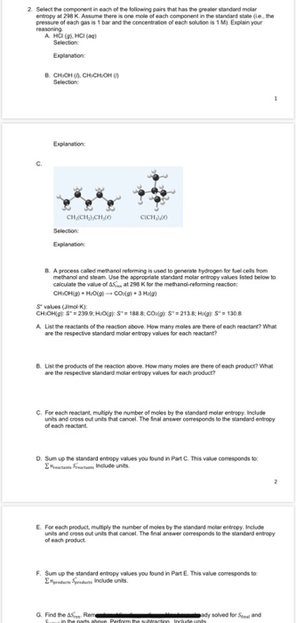 1. Predict whether an increase or decrease in entropy | Chegg.com