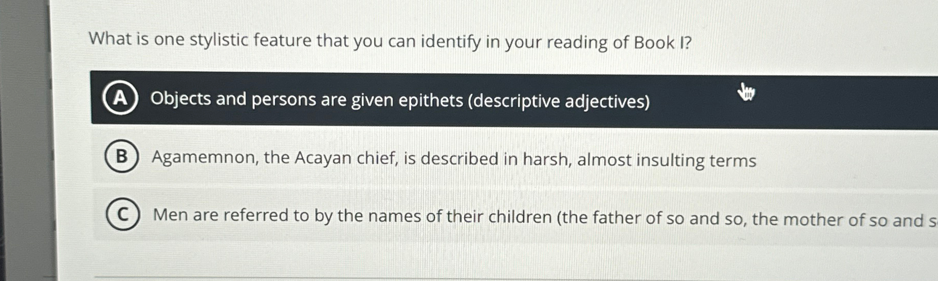 Solved What is one stylistic feature that you can identify | Chegg.com
