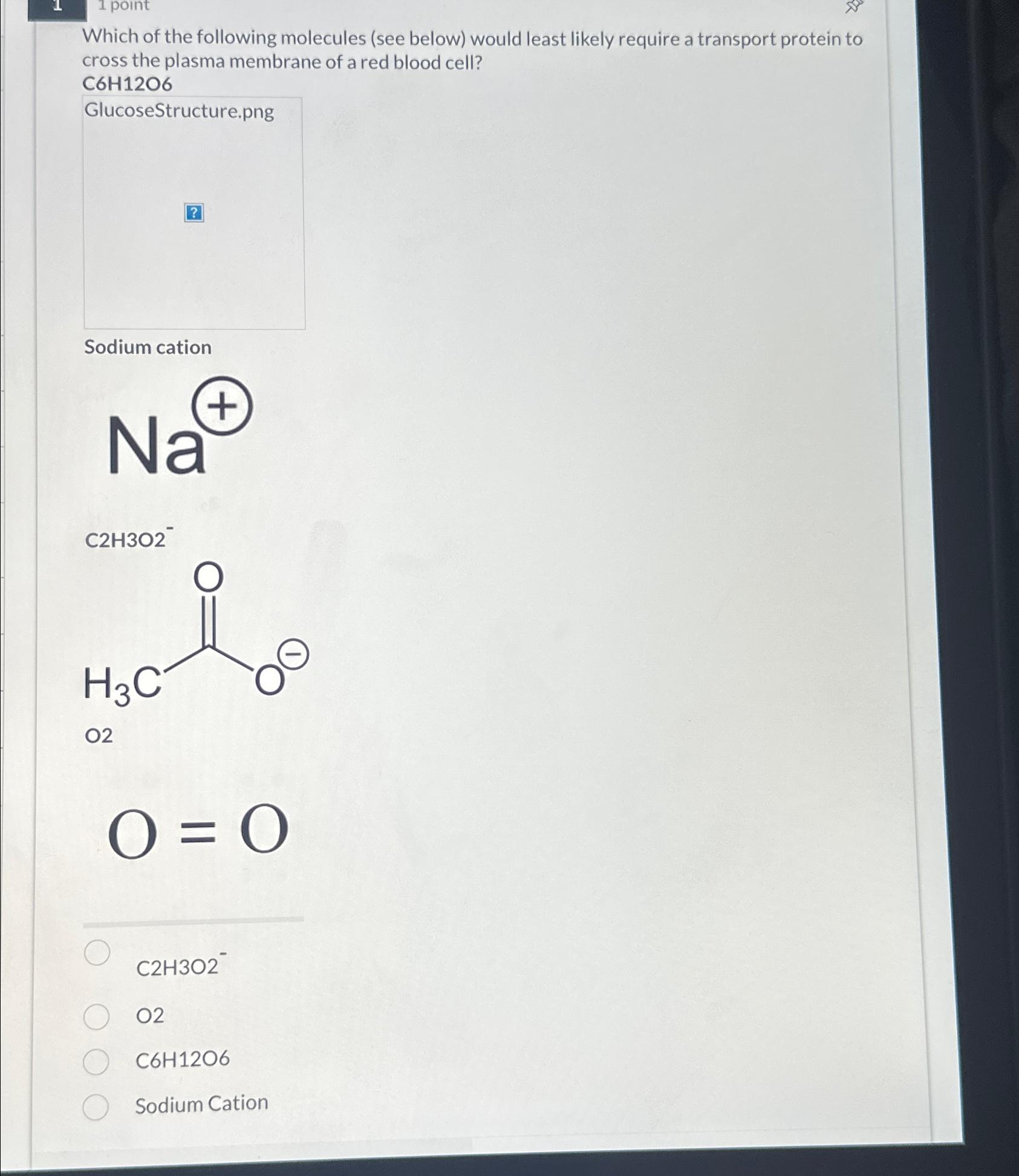 Solved 1 ﻿pointWhich of the following molecules (see below) | Chegg.com