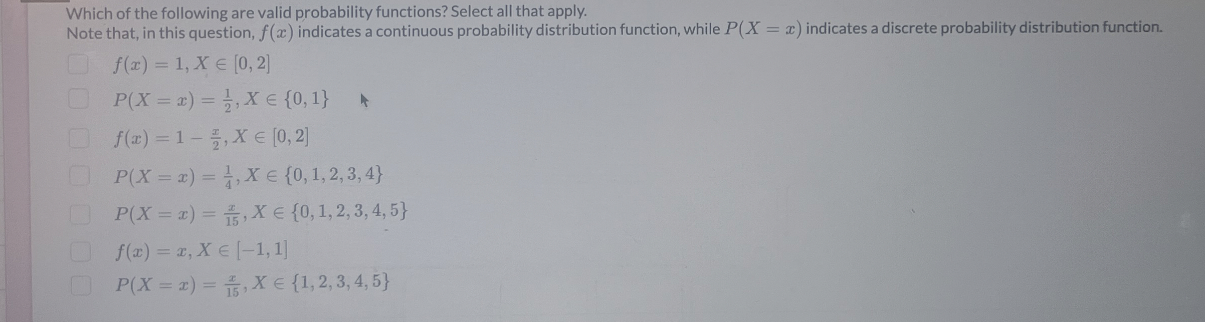 Solved Which of the following are valid probability | Chegg.com