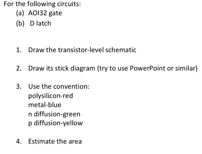 Solved For the following circuits: (a) AO132 gate (b) D | Chegg.com