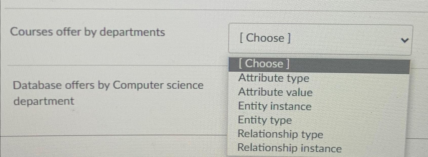 Solved Courses offer by departmentsDatabase offers by | Chegg.com