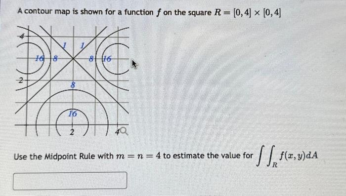 Solved A contour map is shown for a function f on the square | Chegg.com