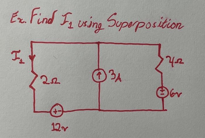 Solved Ex. Find I1 using Superposition | Chegg.com