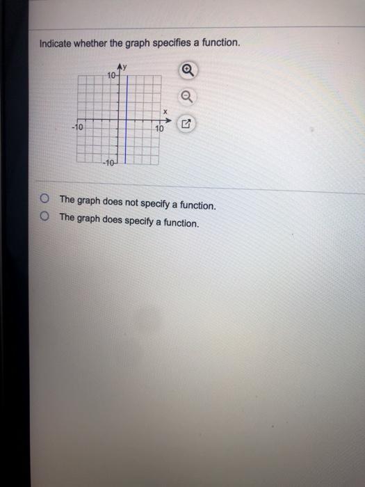 Solved Indicate Whether The Graph Specifies A Function 10 