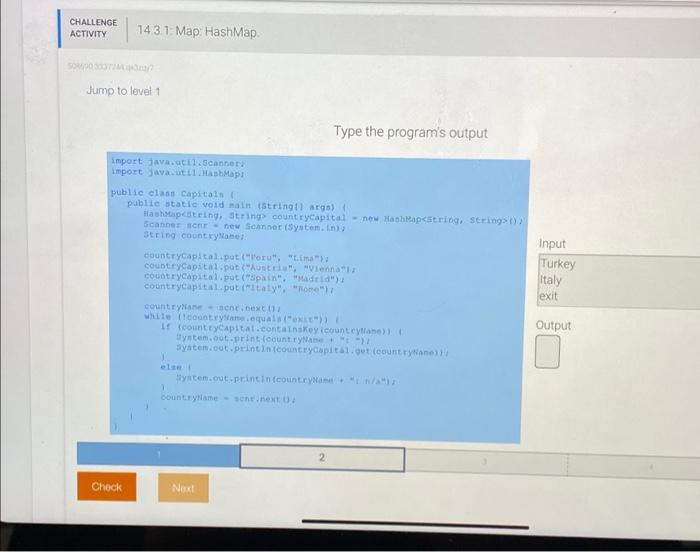 Solved CHALLENGE 14.3.1: Map: HashMap. ACTIVITY | Chegg.com