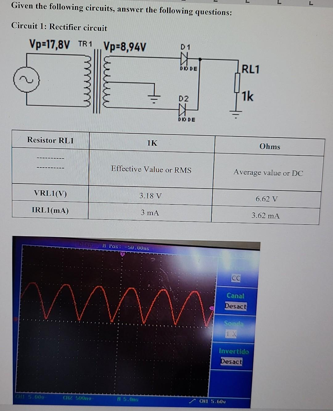 Solved Given the following circuits, answer the following | Chegg.com