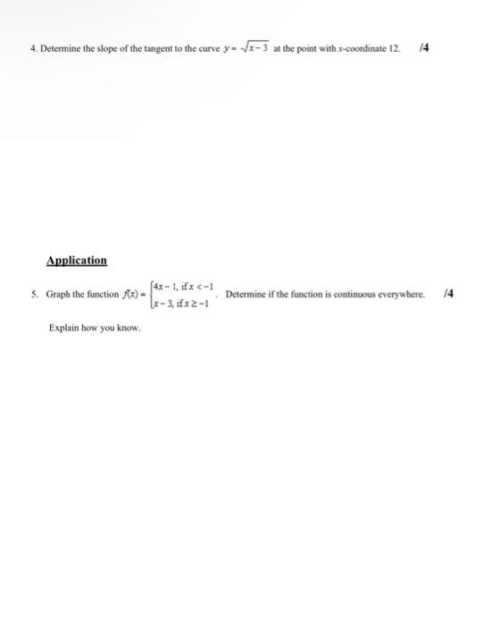 Solved MCV4U Chapter 1 Introduction to Limits Knowledge and | Chegg.com