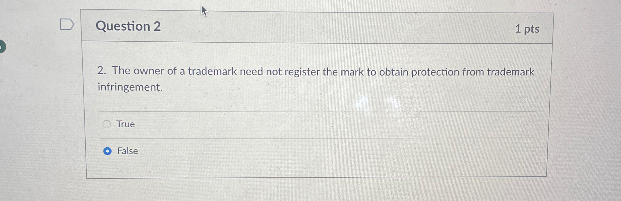 Solved Question 21 ﻿pts2. ﻿The owner of a trademark need not | Chegg.com