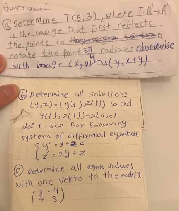 Solved Bons van @Determine TC5,3), where T:RER is the image | Chegg.com